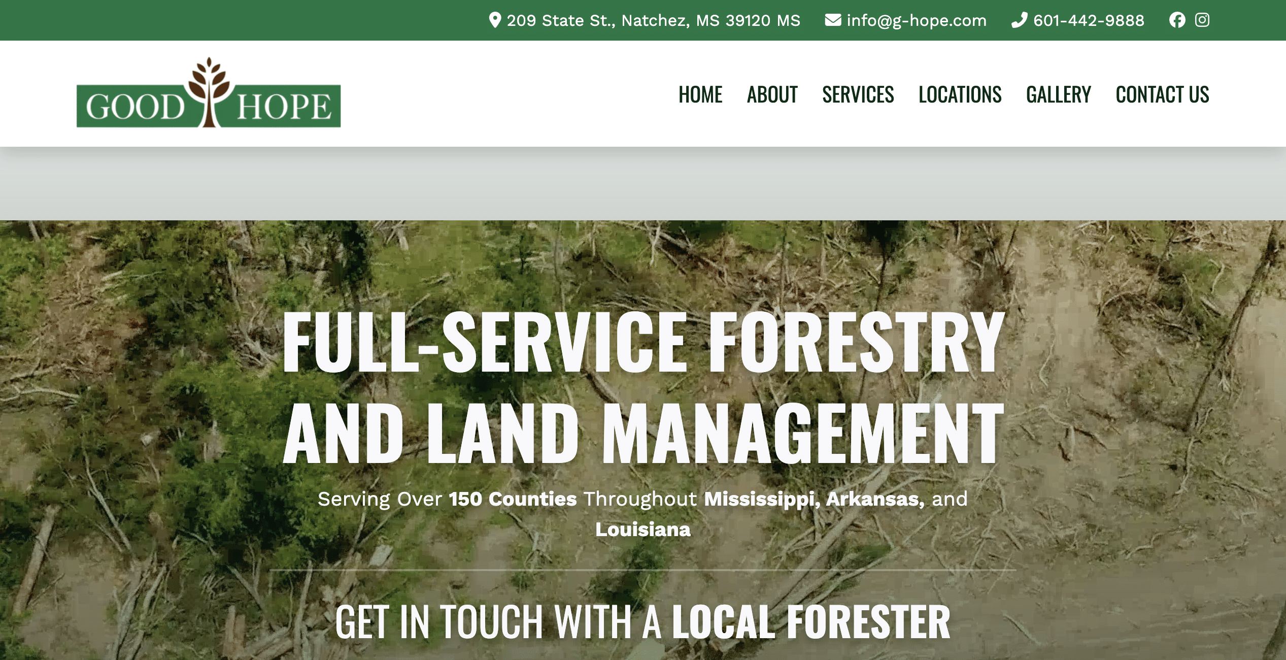 Timber Management Company in Mississippi | Good Hope, Inc.